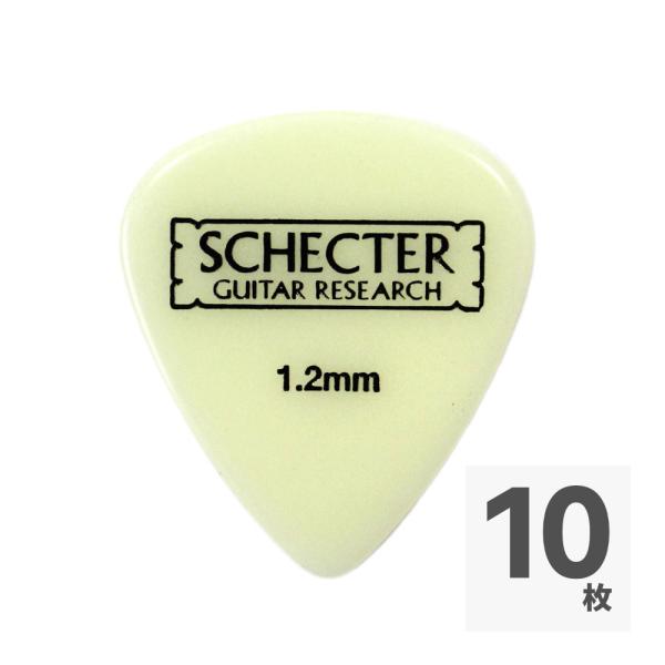 SCHECTER（シェクター）SPT-EC10 LU ティアドロップ型 EX HARD ルミナスピック×10枚 です。暗闇で発光する特殊素材です。アタック感と音の太さに定評があります。種類：ティアドロップ型固さ：EX HARD（EX ハード...