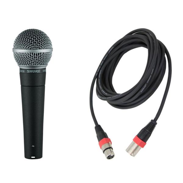 SHURE SM58-LCEマイクロフォンに5メートル/XLRオス-メスタイプのマイクケーブルSilk Road LM203-5をお付けしたセットです。