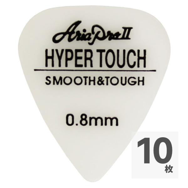 AriaProII HYPER TOUCH Tear Drop 0.8mm WH×10枚 ギターピックジュラコン(R)素材を使用した新世代のピック。対磨耗性にすぐれロングライフを誇るとともに、マット感覚のソフトな手触りと弾き心地を持ち、ナチ...