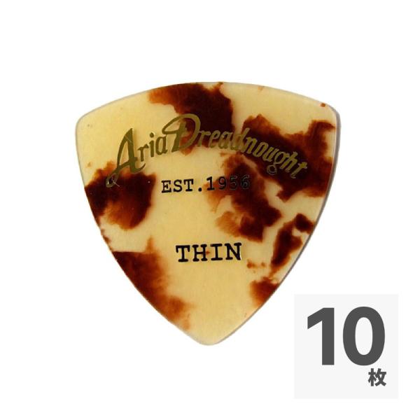 ARIA Aria Dreadnought セルロイド Triangle THIN 0.5mm べっ甲柄×10枚 ギターピック素材：セルロイド形状：トライアングル厚さ：THIN 0.5mmピックカラー：べっ甲柄10枚セットでの販売です。
