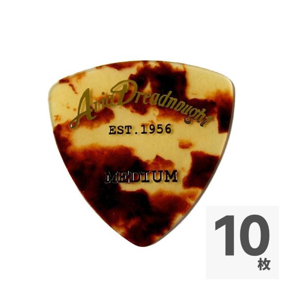ARIA Aria Dreadnought セルロイド Triangle MEDIUM 0.75mm べっ甲柄×10枚 ギターピック素材：セルロイド形状：トライアングル厚さ：MEDIUM 0.75mmピックカラー：べっ甲柄10枚セットでの販...