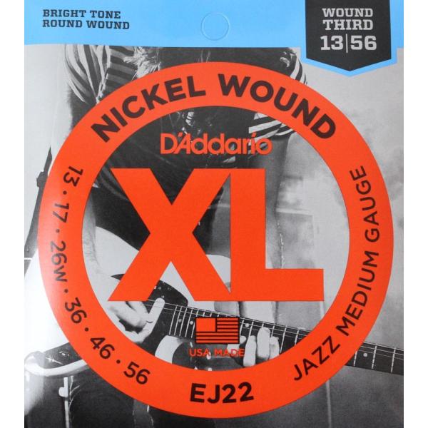 D'Addario（ダダリオ） EJ22 エレキギター弦×5セット です。独特なブライトサウンド、素晴らしいイントネーション。世界中のミュージシャンからの圧倒的な支持を誇る、言わずと知れたエレキ弦のスタンダード。 5セットでの販売です。Ja...