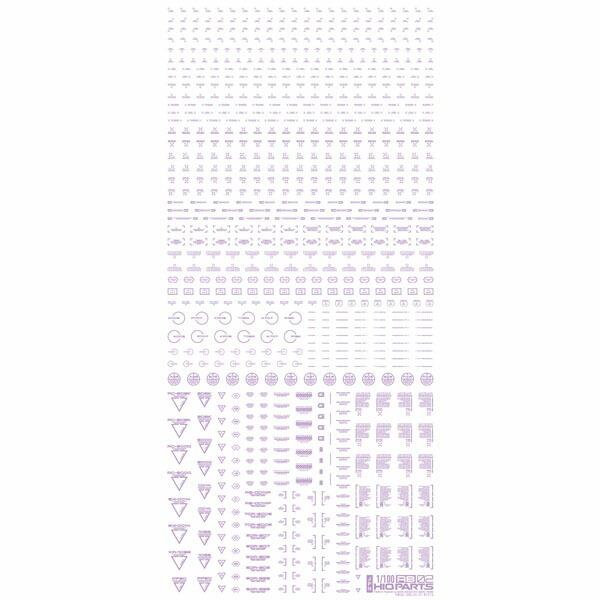 キャラクターモデル向けの水転写式汎用コーションデカール。基本的な部分は「RB01（別売）」を使用、少し変わったデザインや、大型パーツのアクセントには、本デカールからチョイスと、前シリーズとの組み合わせを重視したデザインになっています。基本色...