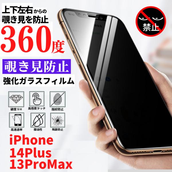【対応機種】iPhone 14PlusiPhone 13ProMax【360度覗き見防止】上下左右360度すべての方向（従来品は左右方向のみ）からの覗き見を防止。特別なブラインド加工により、真正面から見るとはっきり見えますが、角度を変えると...
