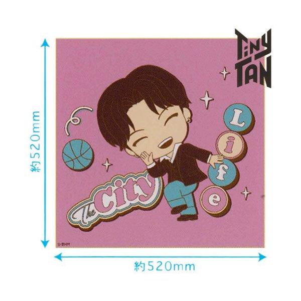 大人気キャラクター「TinyTAN SUGA柄」のとってもかわいい、ランチクロスです！お弁当包みに使ってください。サイズ：520×520mm