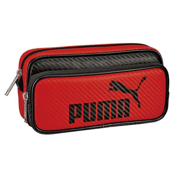 「ペンケース」 ペンポーチ プーマ カラーカーボンWペンケース PUMA レッド 新学期準備文具 前面に立体ポケットが付いた大容量タイプ 長年定番として人気のモデルにスポーティーな新色が登場オリジナルデザインの引き手付き前面部分にポケットが...