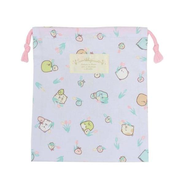 「巾着袋」 すみっコぐらし きんちゃくポーチ小 サンエックス 巾着袋 キャラクター 総柄 ラベンダー 新入学 新入学 新入園にぴったりなかわいいスクール雑貨シリーズ サンエックスの大人気キャラクター[すみっコぐらし]から新作キッズ雑貨シリー...