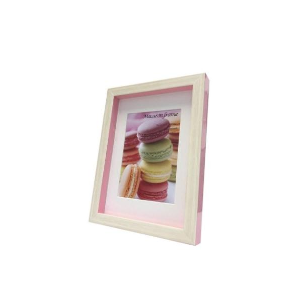 「取寄品」 「フォトフレーム」 マカロン フレーム フォトフレーム Macaron frame Pink 2L（L判サイズマット付） 15.3×20.5×2.5cm マット付き ギフト 装飾 子供部屋にもマッチするキュートな額縁 ポップでキ...