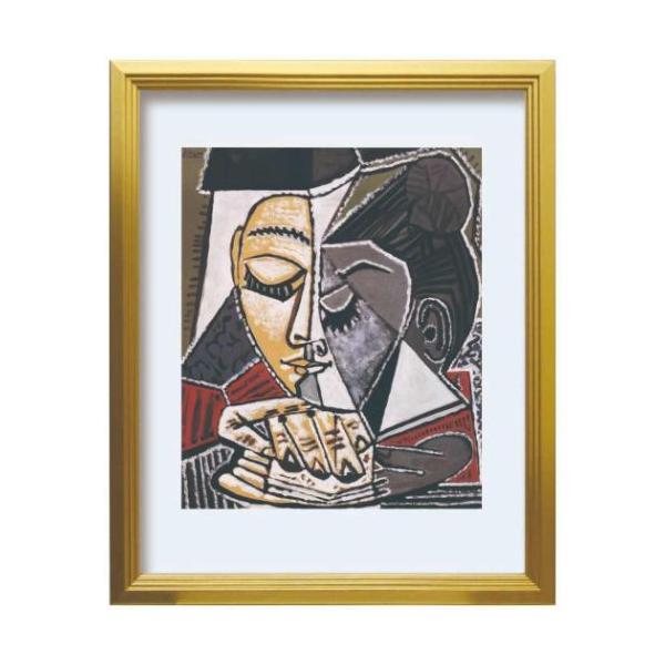 「取寄品」 「名画」 アートポスター ピカソ Pablo Picasso Tete d'une femme lisant 額付き ギフト 名画を飾ってお部屋をワンランク上の素敵な空間に パブロ ピカソ　1881年生まれ。20世紀の芸術家に最...