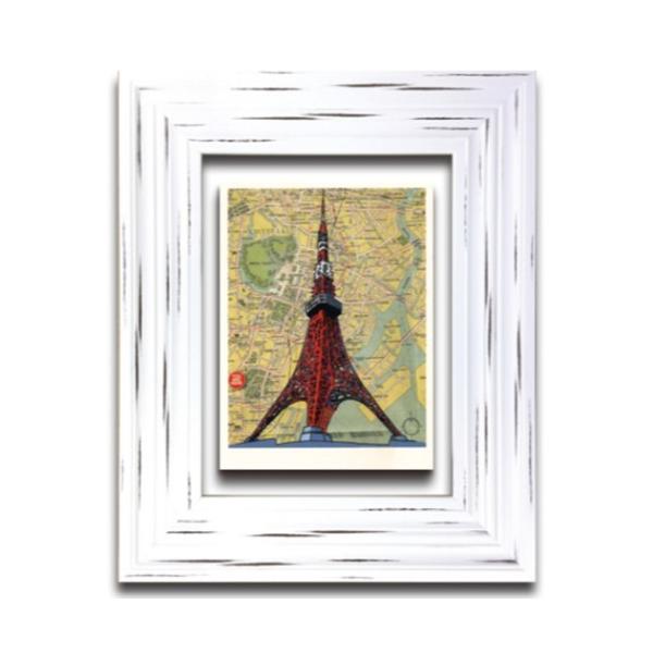 「取寄品」 「インテリアパネル」 リン アンド ステファン インテリア アートフレーム Lyn and Stephen Sasser Tokyo 美工社 旅をイメージさせてくれる素敵なアートをお部屋に ヴィンテージな地図の上にアイコンをコラ...