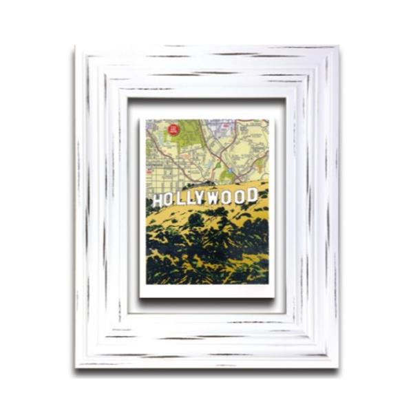 「取寄品」 「インテリアパネル」 リン アンド ステファン Lyn and Stephen Sasser アートフレーム Los Angeles インテリア ギフト 額付き 旅をイメージさせてくれる素敵なアートをお部屋に ヴィンテージな地図...