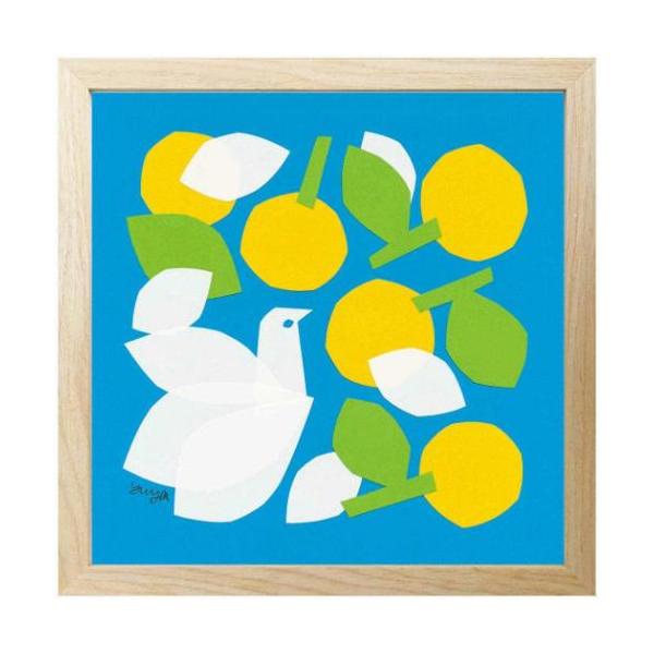 「取寄品」 「ポップアート」 アートフレーム ユウヤ YUYA　250series シトラス 額付き ギフト 飾りやすいサイズの可愛いアートフレーム 切り絵作家 イラストレーターの[ユウヤ/YUYA]武蔵野美術大学建築学科卒。独学で切り絵を...