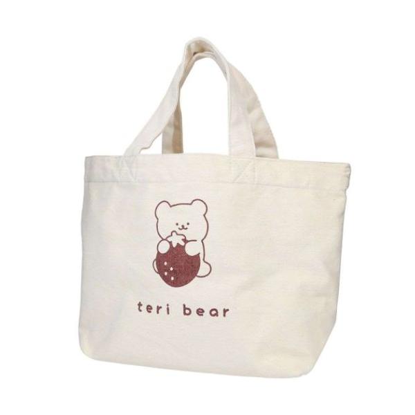 「ランチトート」 ランチバッグ テリベア ミニトートバッグ テリいちご ミントイン 流行りのゆるいタッチな可愛いアニマルたち 流行りのゆるいタッチな可愛いアニマルたち[テリベア]シリーズこちらはシンプルキュートなキャンバスミニトートバッグお...