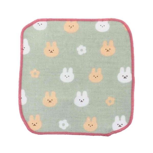 「メール便可」「ハンドタオル」 ミニタオル ガーゼミニミニタオル15cm ハンカチタオル うさぎ ミントイン 景品などプレゼントにも最適 プチプラキュートなミニタオル 毎日が楽しくなるキュートなZAKKAシリーズこちらは小さなお子様のポケッ...