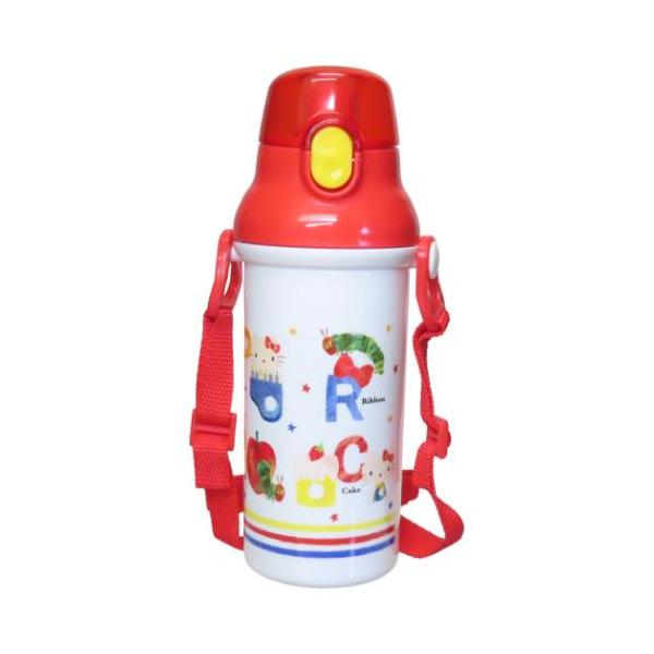 「ピッチャー 冷水筒」 はらぺこあおむしxハローキティ グッズ 水筒 サンリオ キャラクター 抗菌食洗器対応直飲プラワンタッチボトル 480ml はらぺこあおむしとハローキティのかわいいランチ雑貨シリーズ 大人気サンリオキャラクター[ハロー...