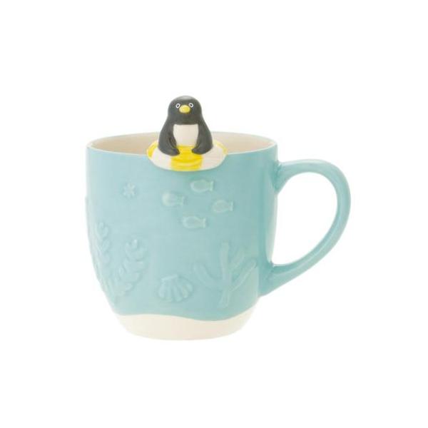 「マグカップ」 マグカップ puka puka 浮き輪スプーン＆海中マグ ペンギン デコレ プレゼント ギフト 浮き輪に乗ってプカプカ浮かぶ姿が可愛い 毎日が楽しくなるキュートな雑貨シリーズこちらは浮き輪に乗って浮かぶ姿が可愛い[スプーン＆...