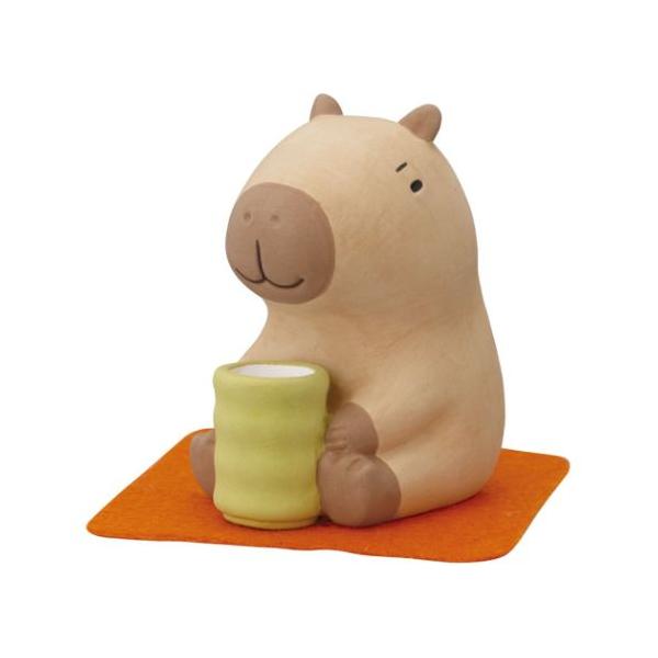 「芳香剤 お香 キャンドル」 リラックス雑貨 ゆるり日和 のんびりアロママスコット かぴばら デコレ 火も電気も使わないで気軽にアロマを楽しめる のんびりアロママスコット[ゆるり日和]シリーズあつーいお茶でホッと一息…アニマルたちの持ってい...