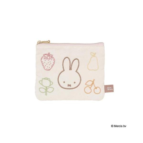 「ミニポーチ クリアポーチ」 ミッフィー グッズ 平ポーチ ディックブルーナ 絵本キャラクター BRUNA Colorful Line ミニフラットポーチ フルーツ等のモチーフをカラフルなライン刺繍で表現したシリーズ ディックブルーナの人気...
