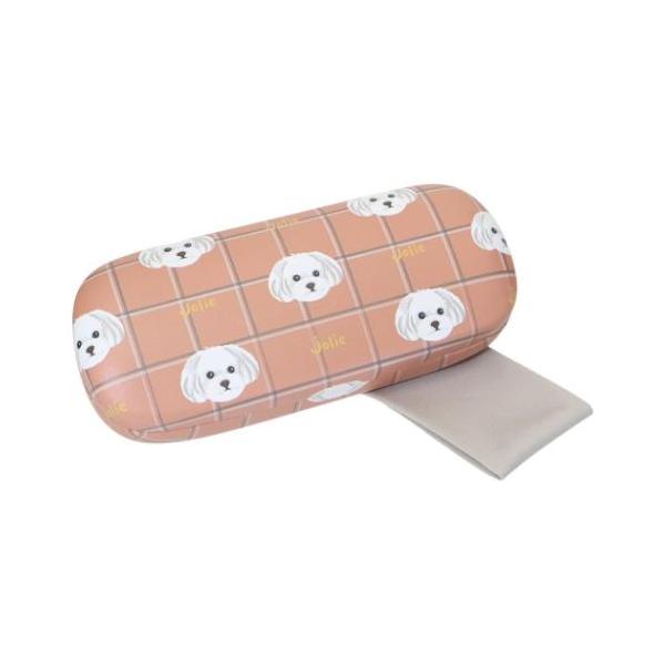 「メガネ サングラス」 クロス付きメガネケース ouaf ouaf＆miaou marche 眼鏡ケース いぬ フレンズヒル マルチーズチェック オレンジ グッズ ハードタイプだからカバンの中でもしっかり守ってくれる FRIENDSHILL...