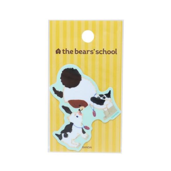 「ステッカー：キャラクター」 くまのがっこう グッズ ビニールシール 絵本キャラクター ダイカットミニステッカー ジャッキー＆ミルク03 水色 自転車やパソコンいろんなところに貼って楽しい耐水ステッカー ベストセラー絵本[the bear'...