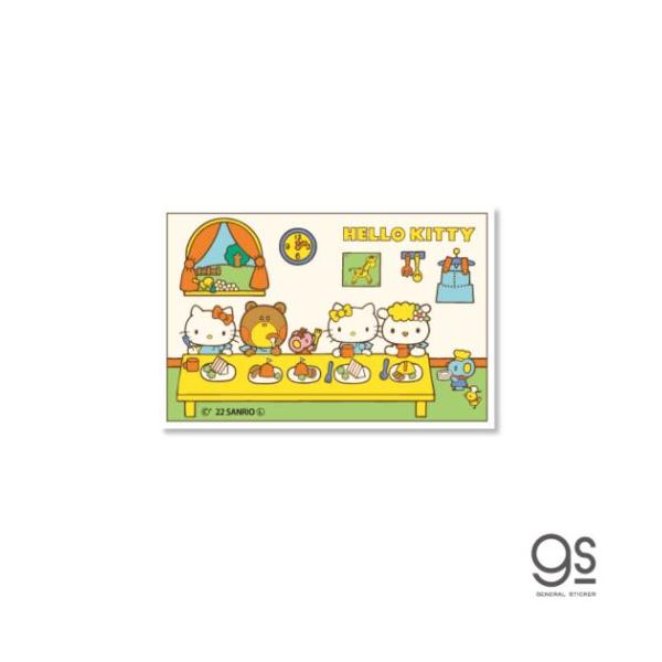 「メール便可」「ステッカー：キャラクター」 ハローキティ 塩ビステッカー サンリオ ダイカットシール キャラクター 70’s みんなでランチ 自転車やパソコンいろんなところに貼って楽しい耐水ステッカー サンリオの大人気キャラ[HELLO K...