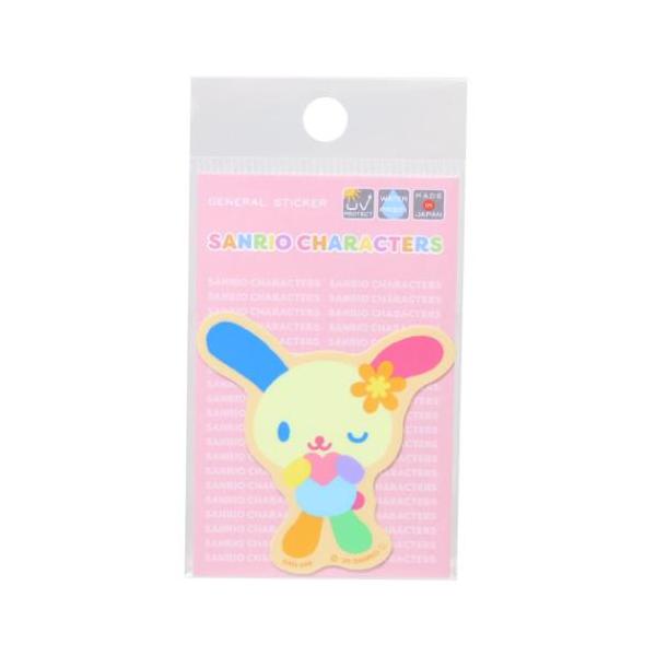 「ステッカー：キャラクター」 ビニールシール ウサハナ ダイカット ミニステッカー サンリオ ハート DECOシール 耐光 耐水 日本製 キャラクター 自転車やパソコンいろんなところに貼って楽しい耐水ステッカー 大人気サンリオキャラクターグ...