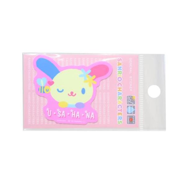 「ステッカー：キャラクター」 ビニールシール ウサハナ ダイカット ミニステッカー サンリオ ウィンク DECOシール 耐光 耐水 日本製 キャラクター 自転車やパソコンいろんなところに貼って楽しい耐水ステッカー 大人気サンリオキャラクター...
