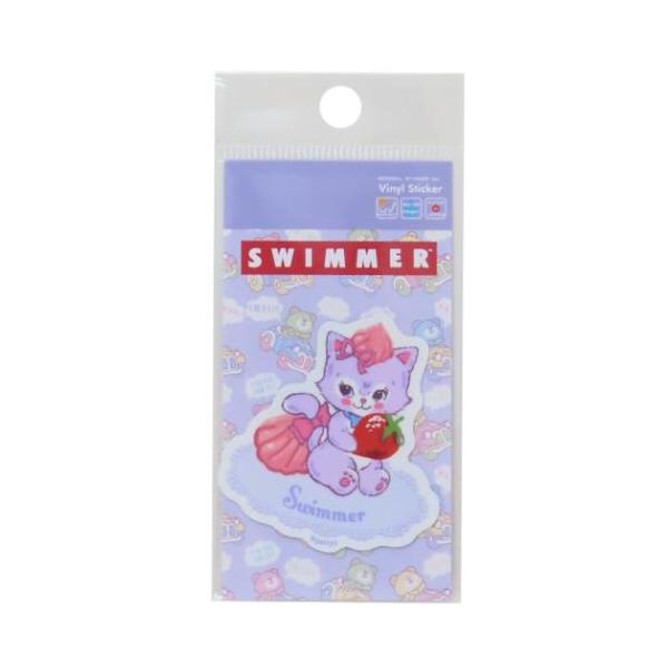 「ステッカー：キャラクター」 ビニールシール スイマー ダイカットミニステッカー SWIMMER キャミー スイーツ 耐水耐光 デコステッカー キャラクター 自転車やパソコンいろんなところに貼って楽しい耐水ステッカー 人気雑貨ブランド[SW...