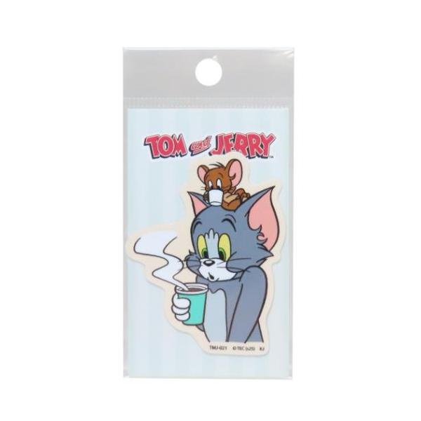「ステッカー：キャラクター」 トムとジェリー ビニールシール ダイカットミニステッカー ホットドリンク ワーナーブラザース ゼネラルステッカー 耐水耐光 デコステッカー 自転車やパソコンいろんなところに貼って楽しい耐水ステッカー 大人気トム...