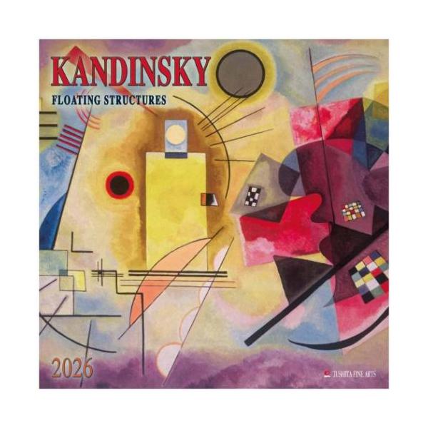 「アート」 壁掛けカレンダー2026年 TUSHITA 2026 Calendar ハートアートコレクション Wassily Kandinsky - Floating Structures 令和8年暦 毎年人気のツシタ社の美しいARTカレン...