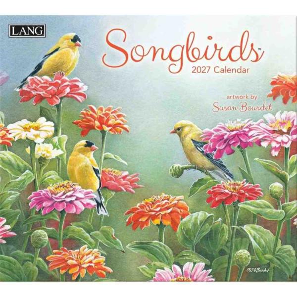 【発売日：2026年08月14日】「LANG/ラング」 2027 Calendar LANG ラング 壁掛けカレンダー2027年 Susan Bourdet Songbirds カントリー フラワー 鳥 インテリア 毎年人気のアメリカLAN...