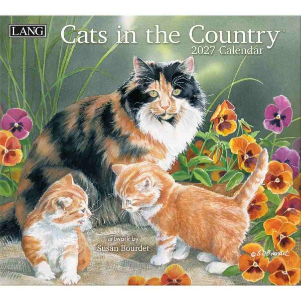 【発売日：2026年08月14日】「LANG/ラング」 2027 Calendar LANG ラング 壁掛けカレンダー2027年 Susan Bourdet Cats in the Country カントリー 風景 フラワー ねこ インテリ...