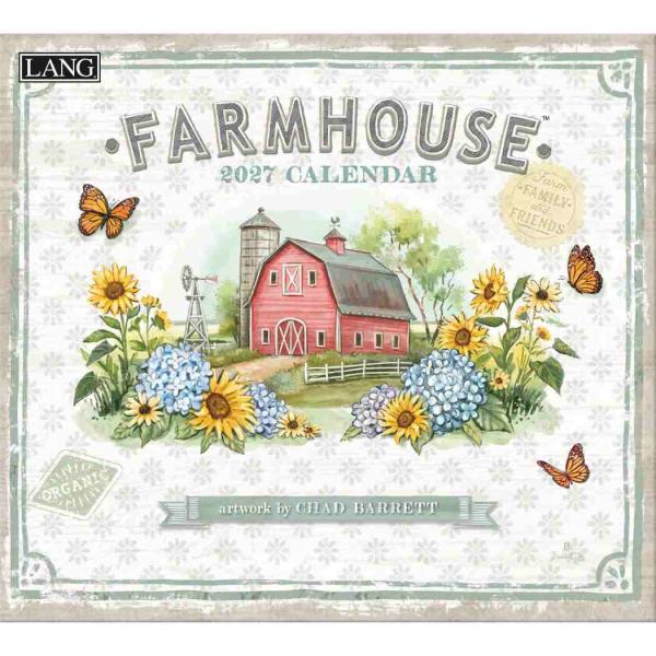 【発売日：2026年08月14日】「LANG/ラング」 2027 Calendar LANG ラング 壁掛けカレンダー2027年 Chad Barrett Farmhouse カントリー 風景 フラワー 蝶 インテリア 毎年人気のアメリカL...