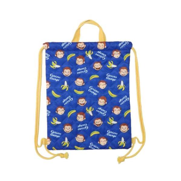 「ナップサック」 おさるのジョージ グッズ キルトナップサック 絵本キャラクター 体操服かばん ブルー 新入学 新入学 新入園にぴったりなかわいいスクール雑貨シリーズ 世界中で愛されている人気絵本[キュリアスジョージ/おさるのジョージ]の可...