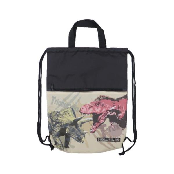 「ナップサック」 巾着ナップサック 学研の図鑑LIVE ナップザック 恐竜 ジェイズプランニング ティラノサウルス＆トリケラトプス 新入学 グッズ 体操服バッグやプールバッグにちょうどいいキッズナップサック 男の子大好き[学研の図鑑 LIV...