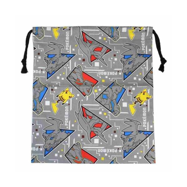 「巾着袋」 ポケットモンスター 巾着L 巾着袋 グレー ポケモン キャラクター グッズ 体操服を入れたり旅行用などイロイロ使えるビッグ巾着 大人気[POCKET MONSTER/ポケットモンスター]のキュートな学童雑貨シリーズこちらはとって...