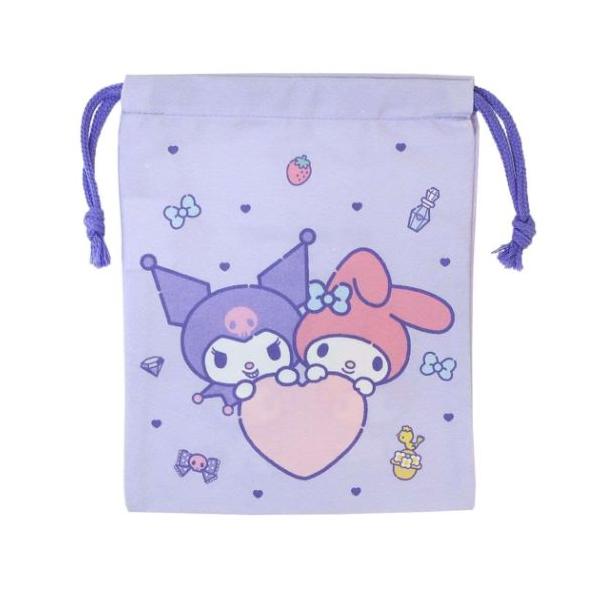 「巾着袋」 マイメロディ＆クロミ グッズ 巾着袋 サンリオ キャラクター キャラクター巾着 S パープル 幼稚園や小学校でのコップ袋や旅行用のポーチとして大活躍 大人気マイメロディとクロミの可愛らしいスクール雑貨シリーズこちらは小物を入れた...