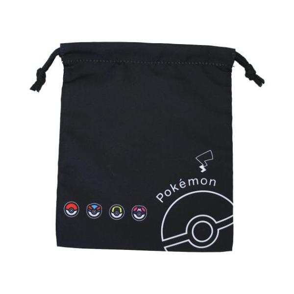 「巾着袋」 ポケットモンスター 巾着袋 巾着S クロ モンスターボール ポケモン マルヨシ 従来より1cm高くなって色鉛筆やカトラリーセットも入ります 大人気[POCKET MONSTER/ポケットモンスター]のキュートな学童雑貨シリーズこ...
