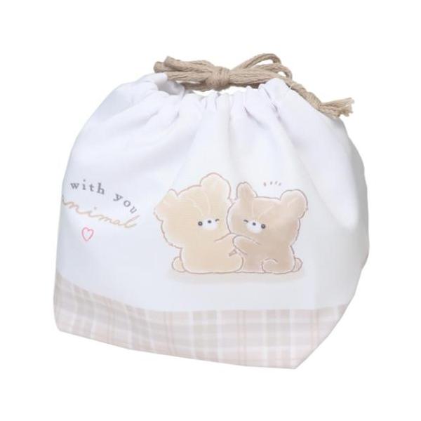 「ランチ巾着」 ランチ巾着 お弁当きんちゃくポーチ WITH YOU ANIMAL カミオジャパン 新学期準備 WITH YOU ANIMALのかわいいランチ雑貨シリーズ 入学 新学期にぴったりのキュートなランチ雑貨シリーズこちらはお弁当箱...