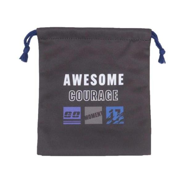 「巾着袋」 巾着袋 マチ付き巾着 きんちゃくポーチ AWESOME COURAGE カミオジャパン 新学期準備 新入学 新学期にぴったりなランチ雑貨シリーズ 入学 新学期にぴったりのキュートなランチ雑貨シリーズこちらはかわいい[マチ付き巾着...