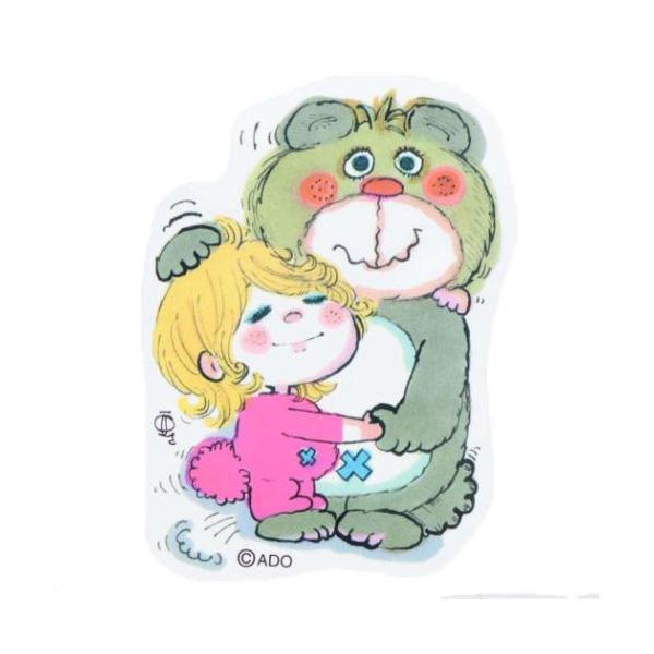 「ステッカー：キャラクター」 水森亜土 ミニデコステッカー ダイカットシール ベアー キャラクター 耐水耐光で屋外使用も出来る可愛いミニデコステッカー 唄いながら透明アクリルボードに可愛いイラストを描く[水森亜土/あどちゃん]グッズにまたま...