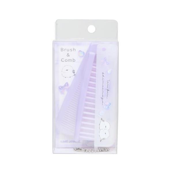 「ブラシ くし」 ヘアブラシ 折りたたみブラシ＆コーム うるぷるシマエナガ カミオジャパン いつでもどこでも身だしなみチェック 毎日が楽しくなるキュートなZAKKAシリーズこちらは身だしなみの必需品[折りたたみブラシ＆コーム]折りたたみタイ...