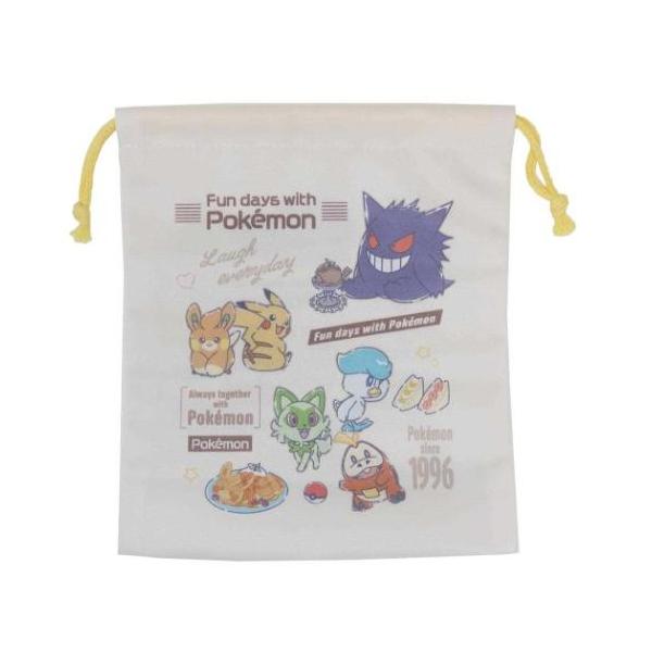 「巾着袋」 ポケットモンスター マチ付き巾着 きんちゃくポーチ 巾着袋 カフェロゴ整列 ポケモン キャラクター グッズ ポケットモンスターのかわいいランチ雑貨シリーズ 大人気[POCKET MONSTER]グッズにまたまた可愛いnewアイテ...