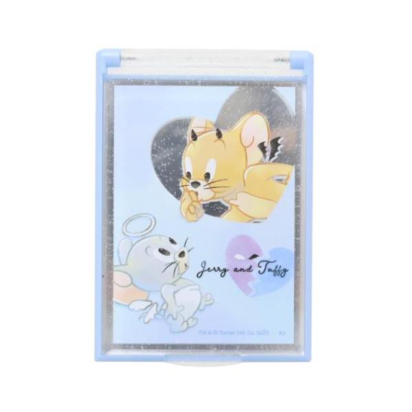 「手鏡」 トムとジェリー グッズ 手鏡 ワーナーブラザース キャラクター カードミラーS キュートアタック 超ミニサイズでポーチにすっぽり収まるスタンド式ミラー 大人気トム＆ジェリーグッズにまたまた可愛いnewアイテム登場！こちらは身だしな...