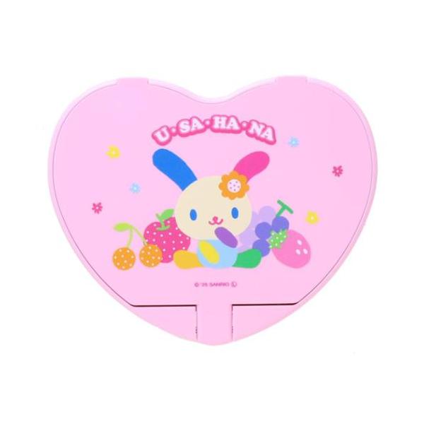 「手鏡」 手鏡 ウサハナ ハート型コンパクトミラー フルーツ サンリオ カミオジャパン いつでもサッと身だしなみチェック 大人気サンリオキャラクターグッズにまたまた可愛いnewアイテム登場こちらは身だしなみの必需品[ハート型コンパクトミラー...