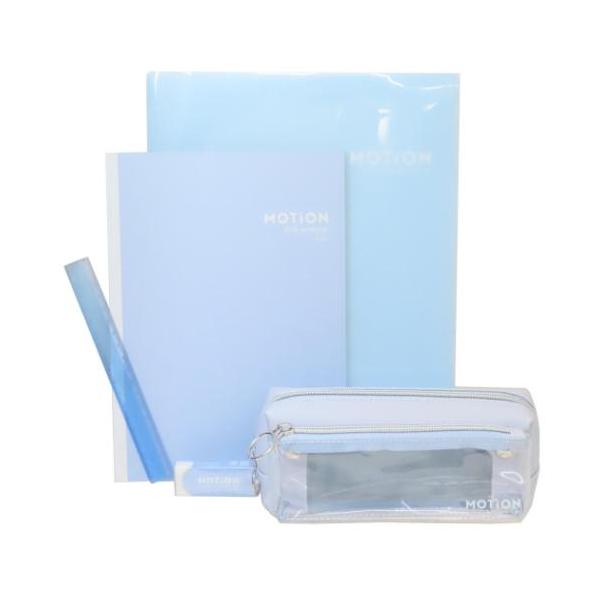 「文房具セット」 文具セット MOTiON 5点文房具セット blue カミオジャパン 新学期準備文具 入学新学期にぴったりな文具5点セット シンプルデザインで使いやすい[MOTiON]ステーショナリーシリーズこちらは大好評の文具がパックに...