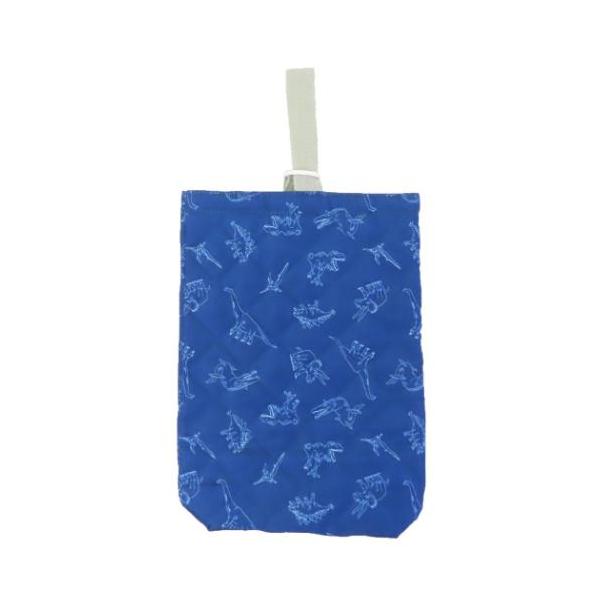 「シューズバッグ」 シューズバッグ ディノワールド キルトシューズケース ネイビー 恐竜 高波クリエイト 靴用バッグ 上履き入れ キルティング素材のママの手作り風バッグで通園通学もバッチリ 新学期に大喜び間違いナシのCOOLなZAKKAシリ...