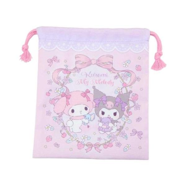 「巾着袋」 きんちゃくポーチS マイメロディ＆クロミ 巾着袋 サンリオ 高波クリエイト グッズ 幼稚園や小学校でのコップ袋や旅行用のポーチとして大活躍 大人気サンリオキャラクターのスクール雑貨シリーズこちらは小物を入れたりしておくのに便利な...