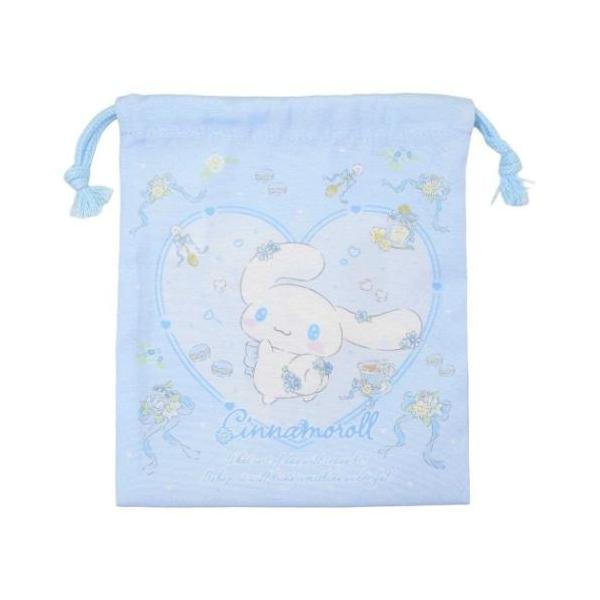 「巾着袋」 シナモロール きんちゃくポーチS 巾着袋 サンリオ キャラクター グッズ 幼稚園や小学校でのコップ袋や旅行用のポーチとして大活躍 大人気サンリオキャラクターのスクール雑貨シリーズこちらは小物を入れたりしておくのに便利な[きんちゃ...