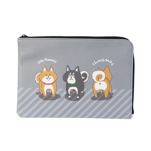 「メール便可」「母子手帳ケース」 わんこ 母子手帳ケース 抗菌 スリム マルチケース 犬 クーザ グレー スリムタイプでカバンの中でスッキリ収納 さまざまなシーンで大活躍の[スリムタイプ マルチケース]にアニマルデザインが登場L字ファスナー...